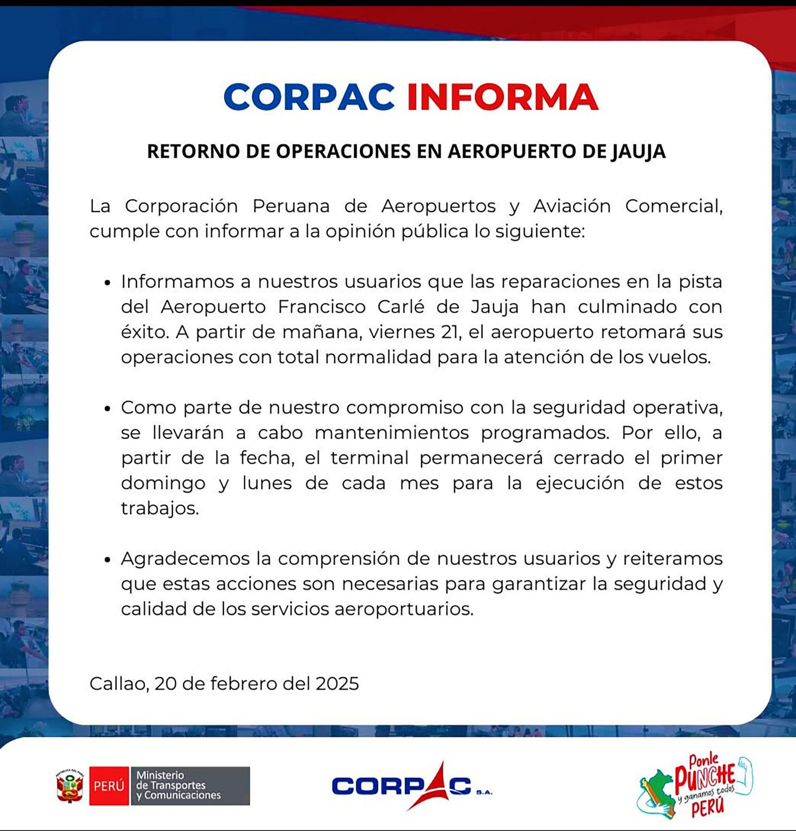 CORPAC INFORMA - DIARIO PRIMICIA | PERU
